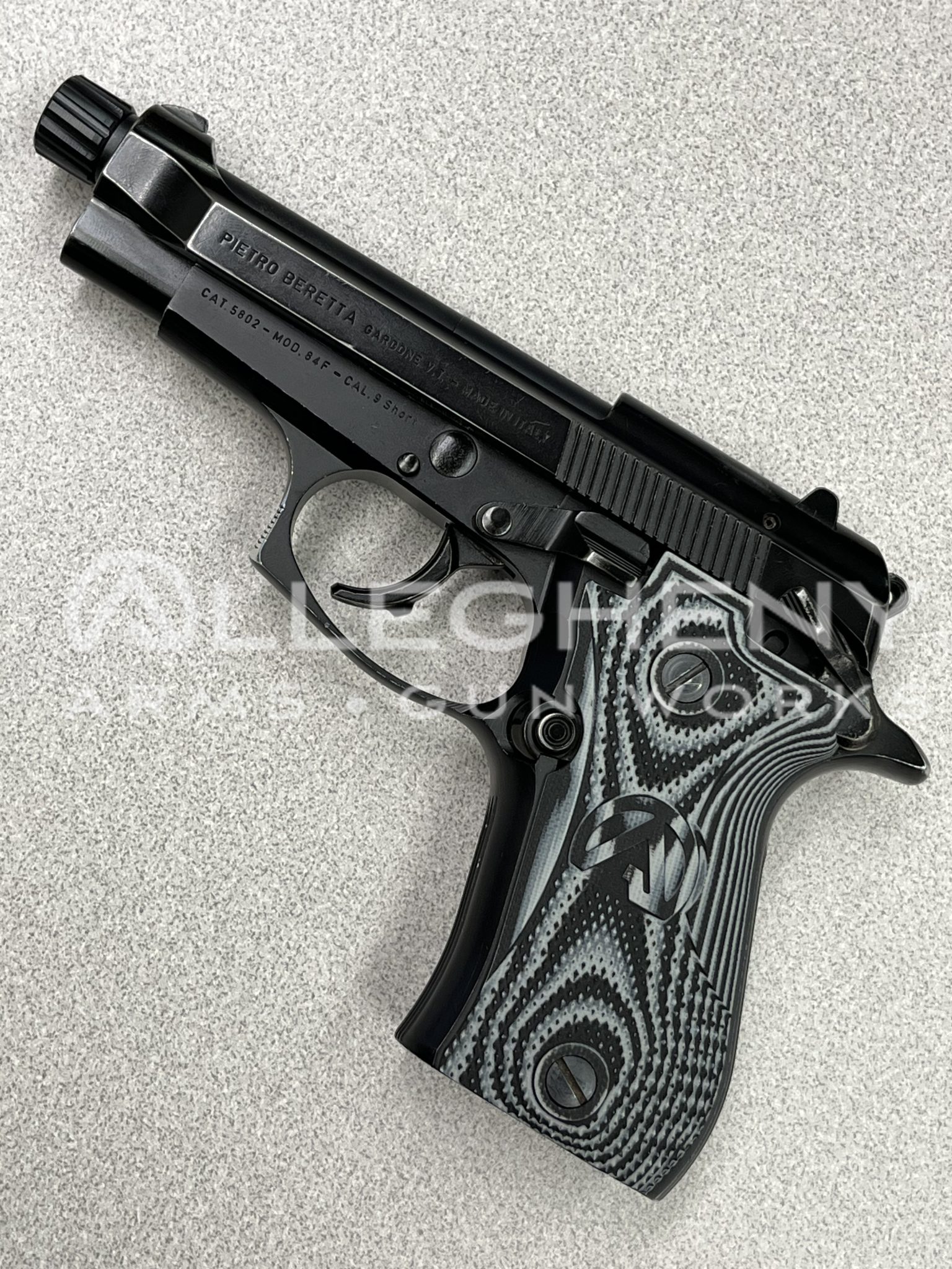 AGW Logo G10 Cherry Grips for Beretta 80X - Allegheny Arms & Gun Works
