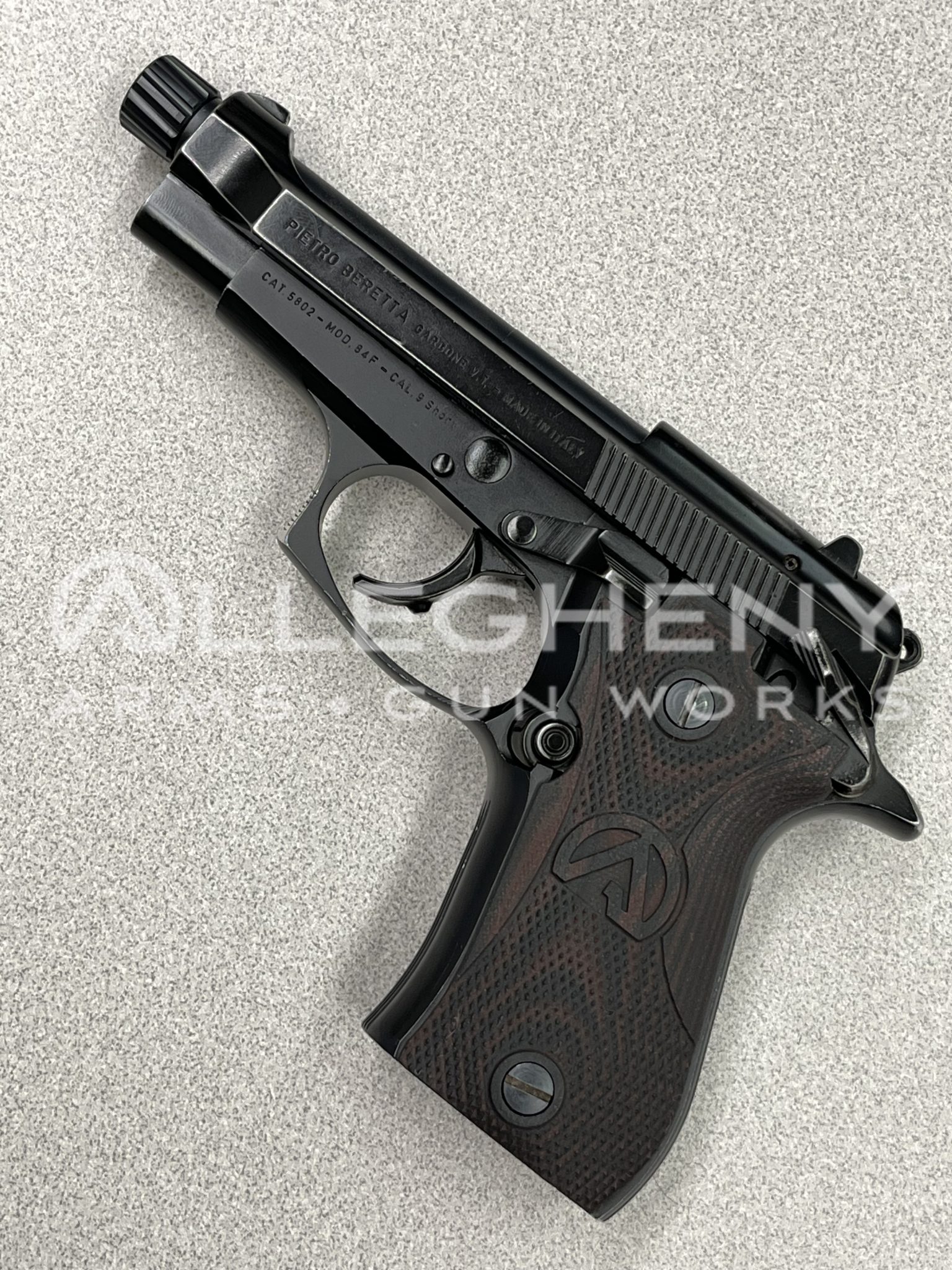 AGW Logo G10 Cherry Grips for Beretta 81/84 - Allegheny Arms & Gun Works