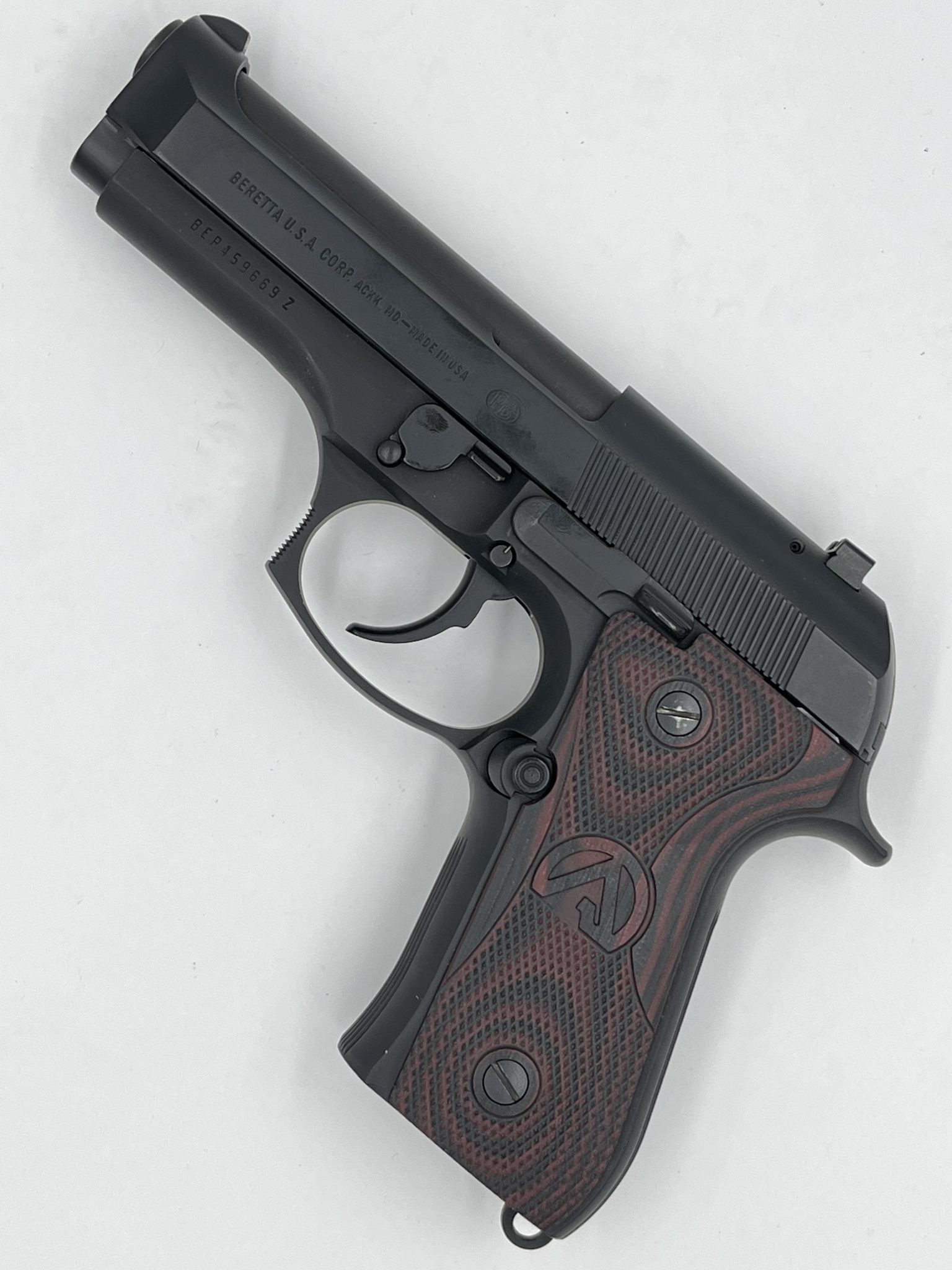 AGW Logo G10 Cherry Grips for Beretta 92/96 Full Size - Allegheny Arms ...