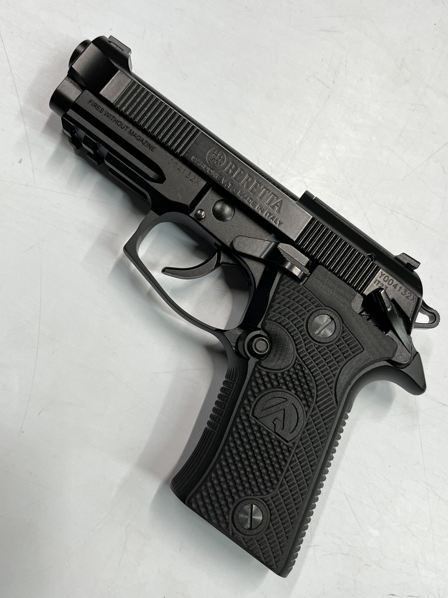 AGW Logo G10 Black Grips for Beretta 80X - Allegheny Arms & Gun Works